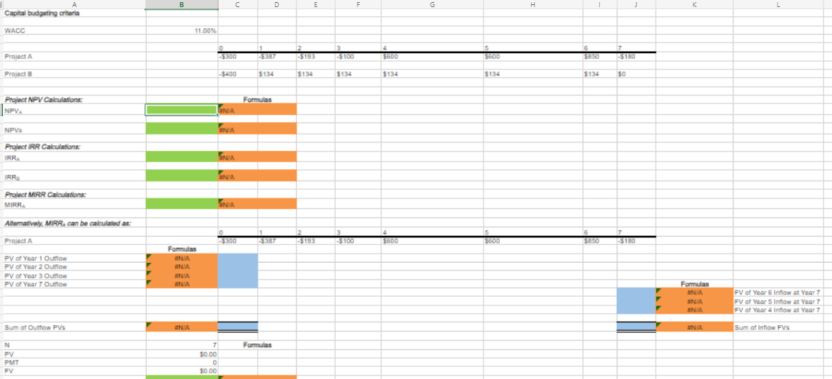 Solved X Open spreadsheet a. What is each project's NPV? | Chegg.com