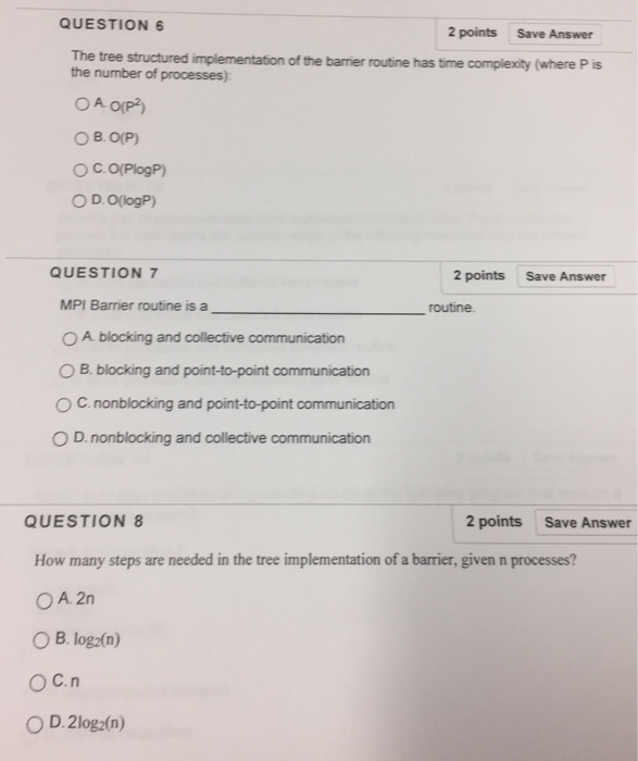 Solved QUESTION 6 2 points Save Answer The tree structured | Chegg.com