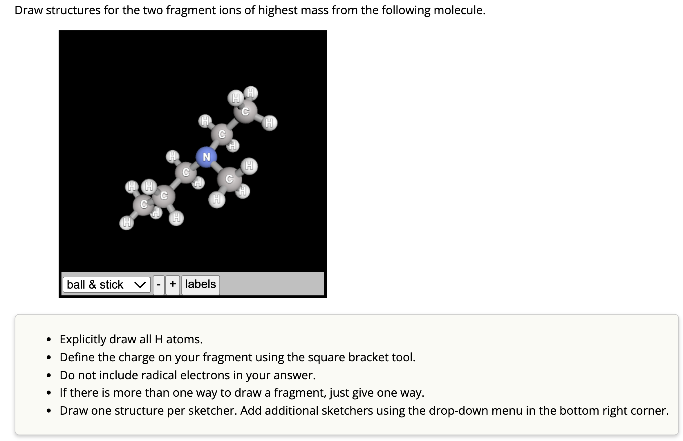 Solved Please helpDraw structures for the two fragment ions | Chegg.com