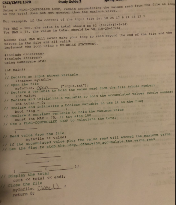 Uue 2 Using an EOF-CON an EOE-CONTROLLED LOOP, remain | Chegg.com