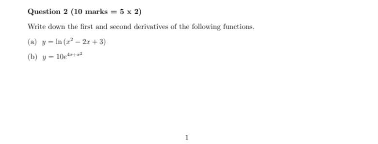 Solved Question 2(10 marks =5×2) Write down the first and | Chegg.com