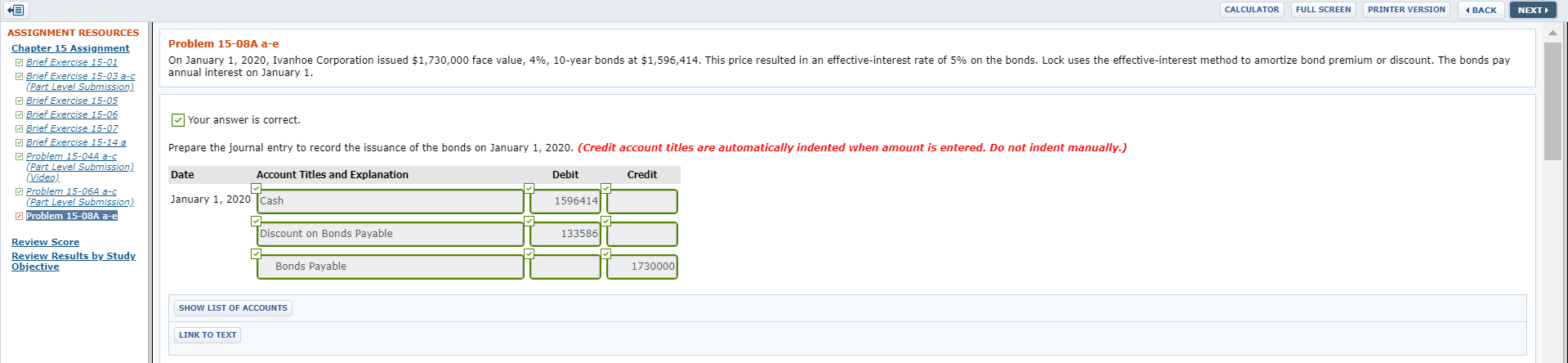 Solved CALCULATOR FULL SCREEN PRINTER VERSION BACK NEXT | Chegg.com