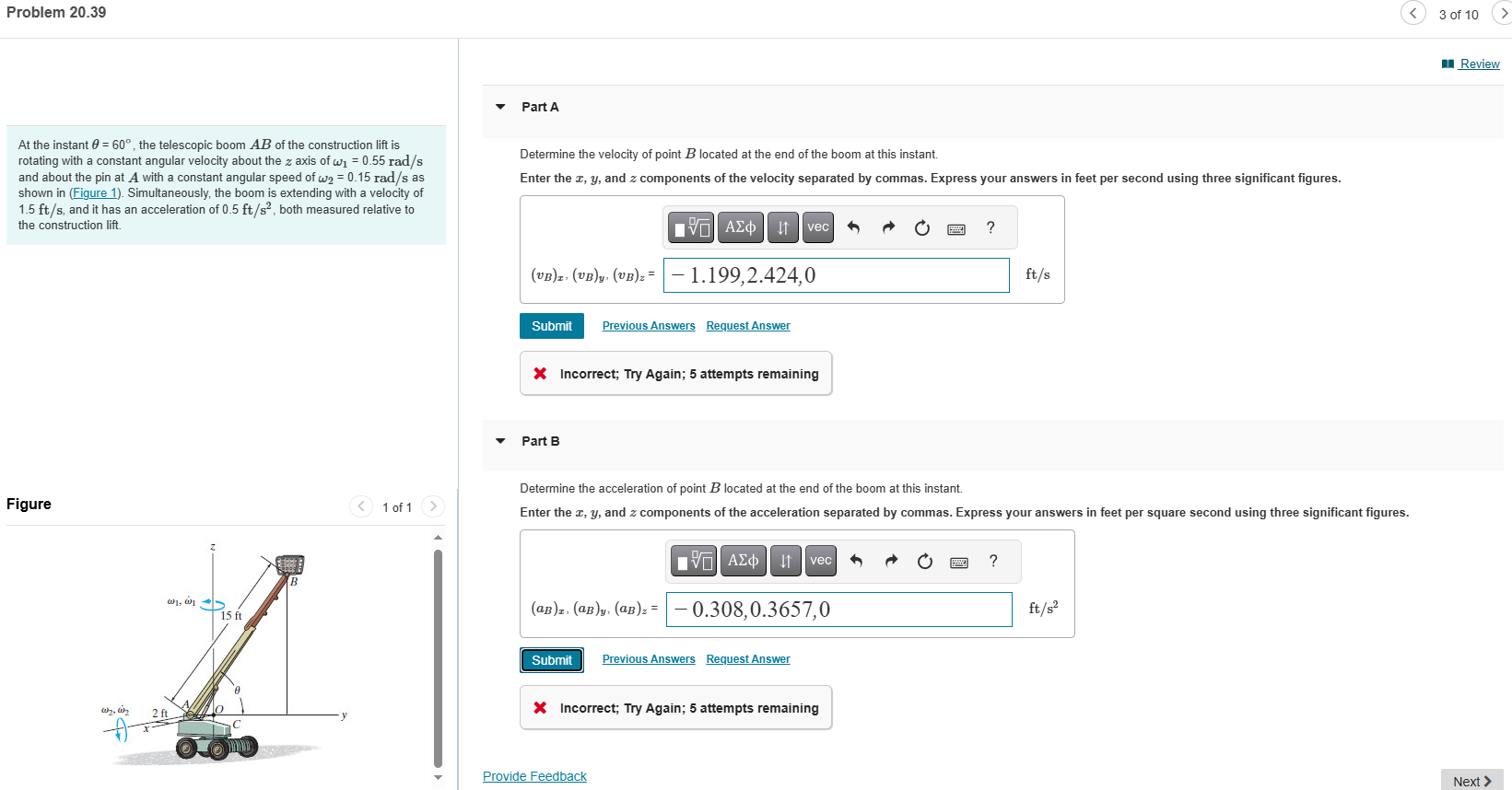 At ﻿the instant θ=60°, ﻿the telescopic boom AB of | Chegg.com