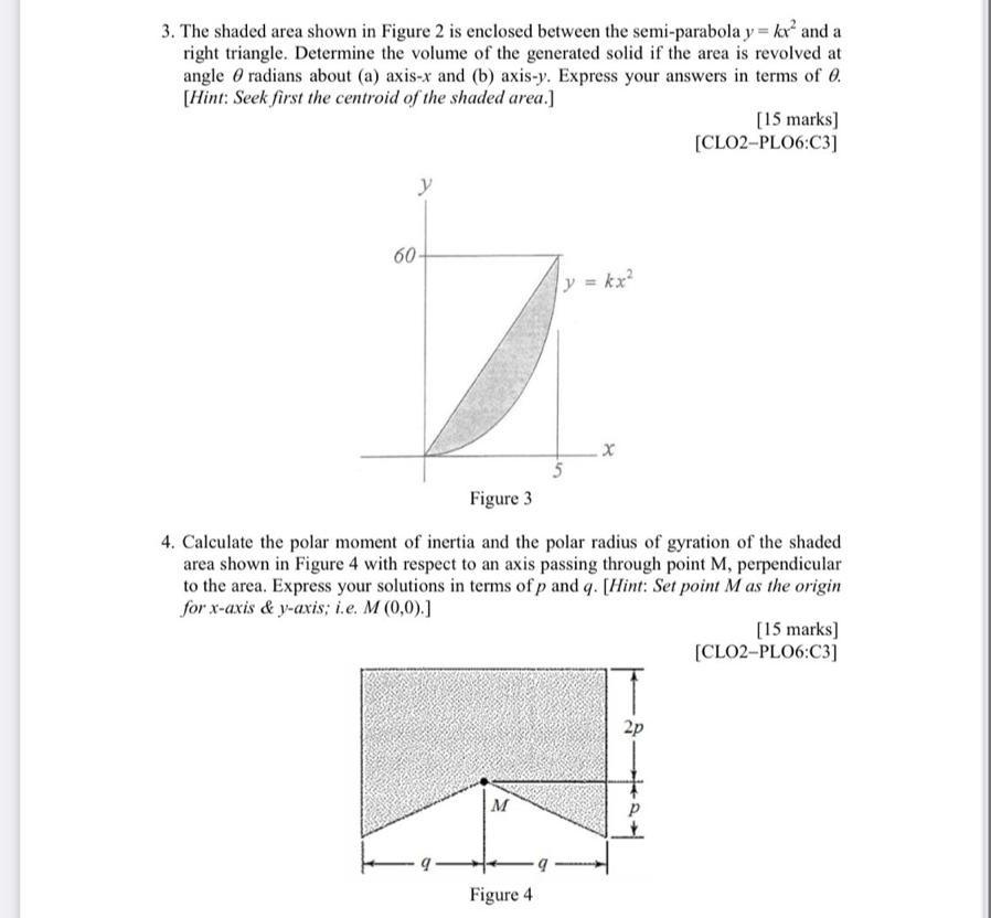 Solved 3. The shaded area shown in Figure 2 is enclosed | Chegg.com