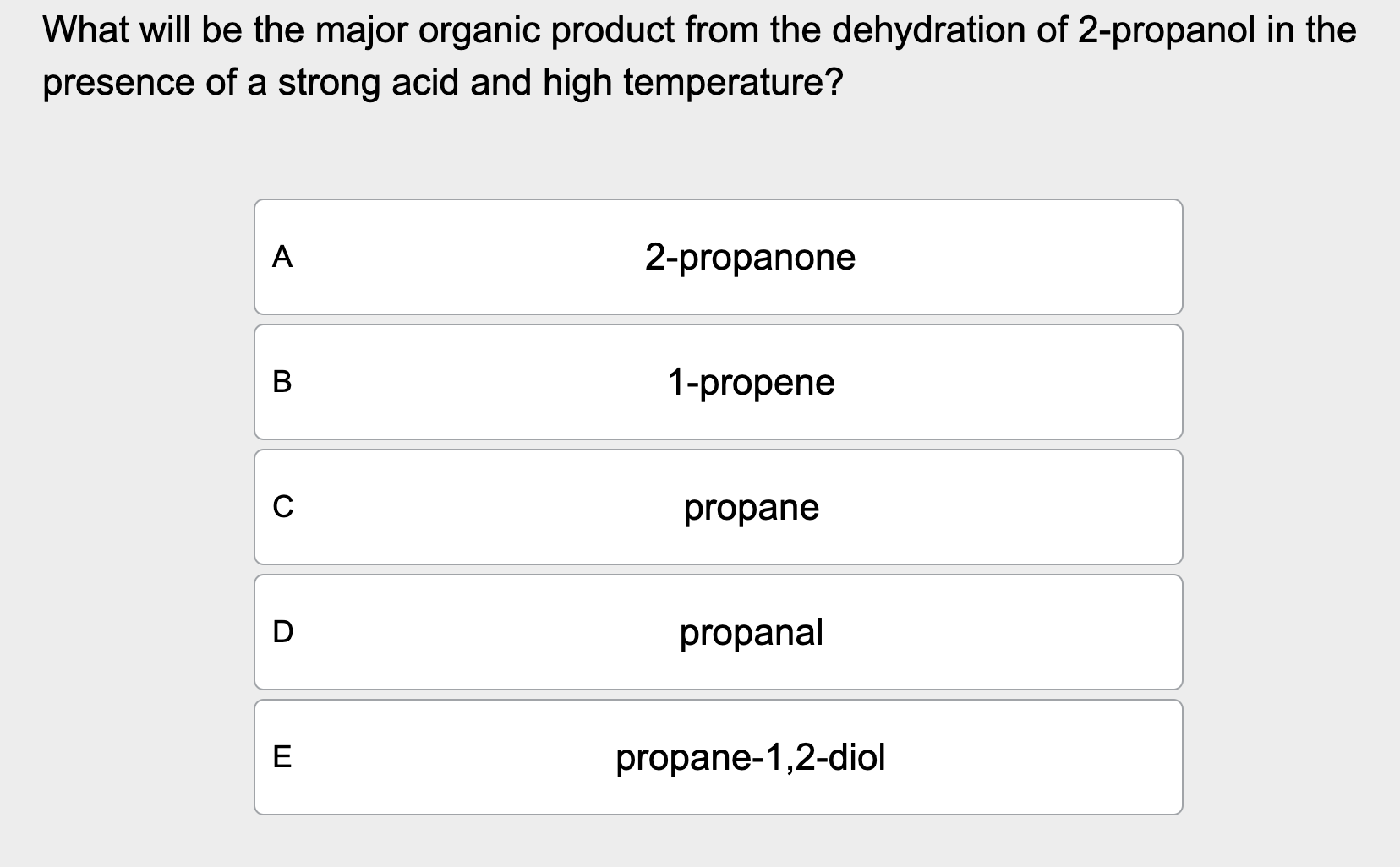 Solved What will be the major organic product from the | Chegg.com