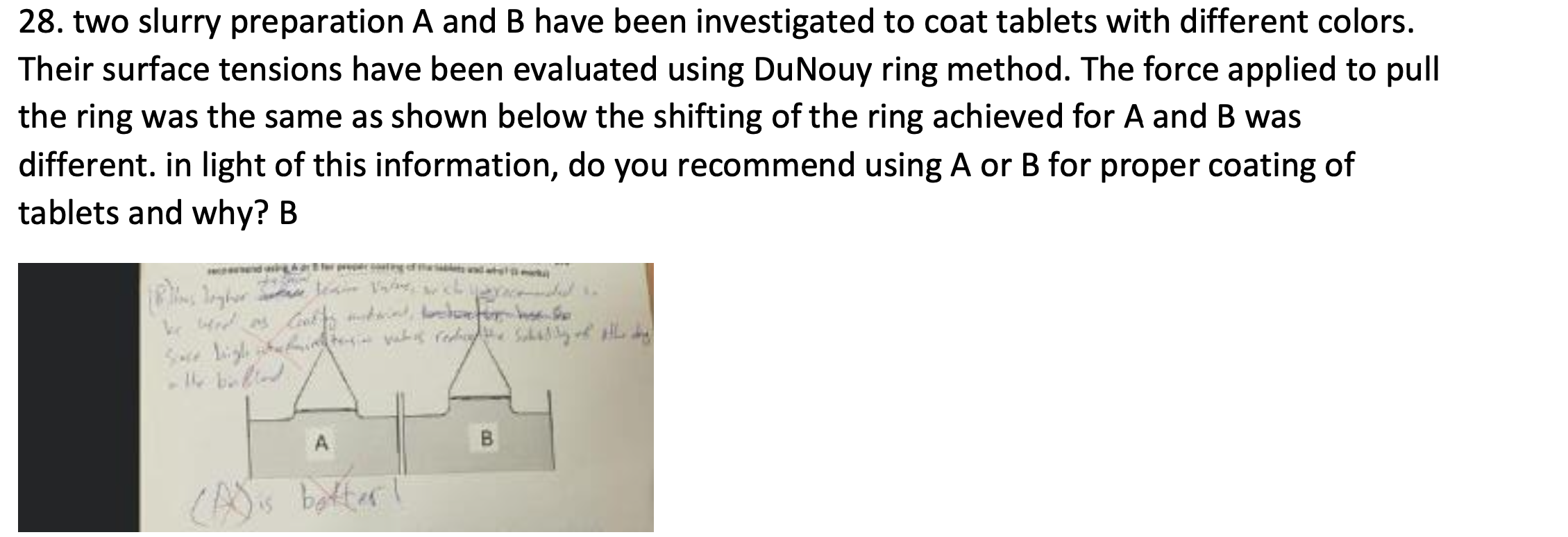 Solved 28. two slurry preparation A and B have been | Chegg.com