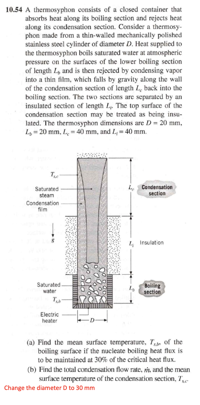 Solved 10.54 A thermosyphon consists of a closed container | Chegg.com