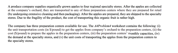 Solved Construct and solve a linear optimization model to | Chegg.com
