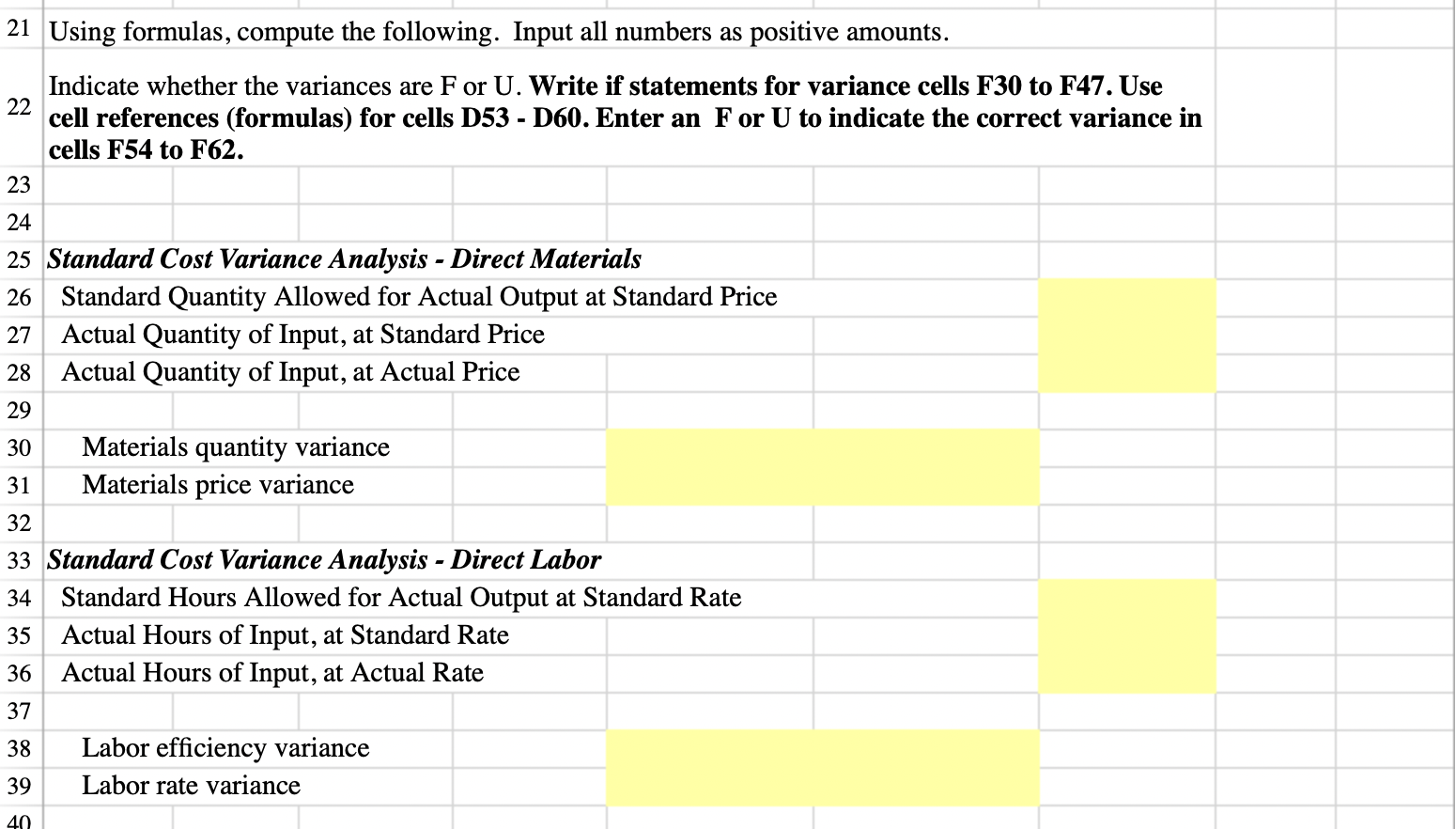 Solved 21 Using formulas, compute the following. Input all | Chegg.com