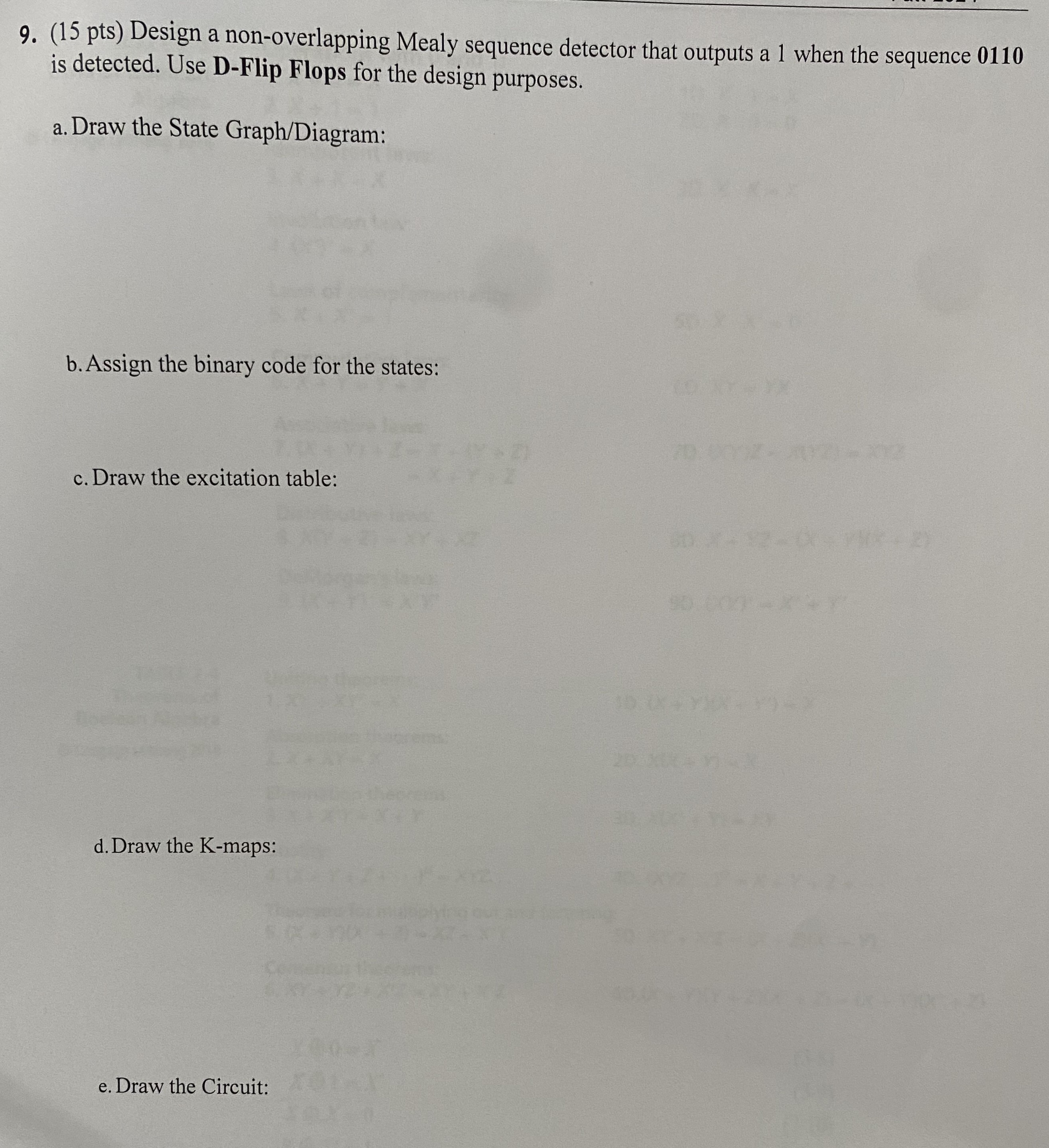Solved 9. ( 15 ﻿pts ) ﻿Design a non-overlapping Mealy | Chegg.com
