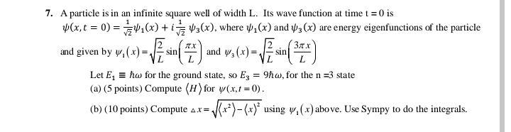 Solved A particle is in an infinite square well of width L. | Chegg.com