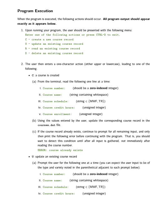Solved For this assignment, you will use C's I/O functions | Chegg.com