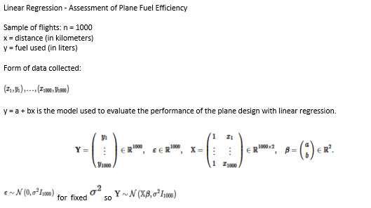 Solved Linear regression - Assessment of Plane Fuel | Chegg.com
