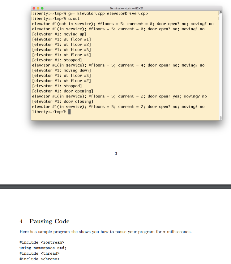 Write A C Class To Implement The Elevator Class 