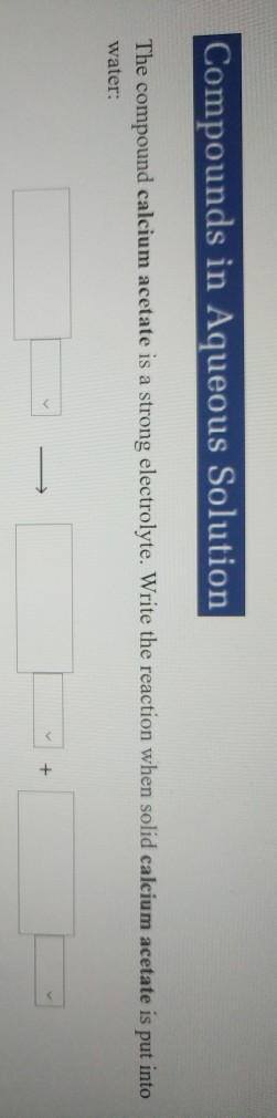 Solved Compounds in Aqueous Solution The compound magnesium | Chegg.com