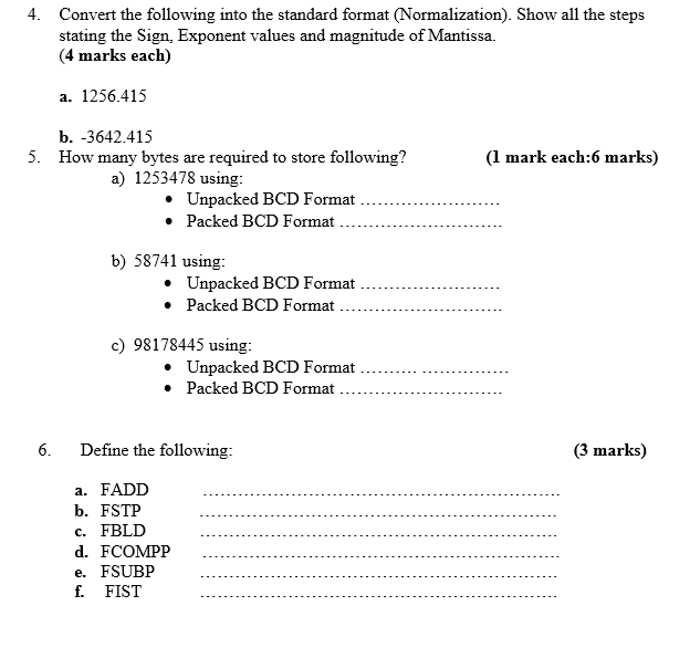 Solved 4. Convert the following into the standard format | Chegg.com