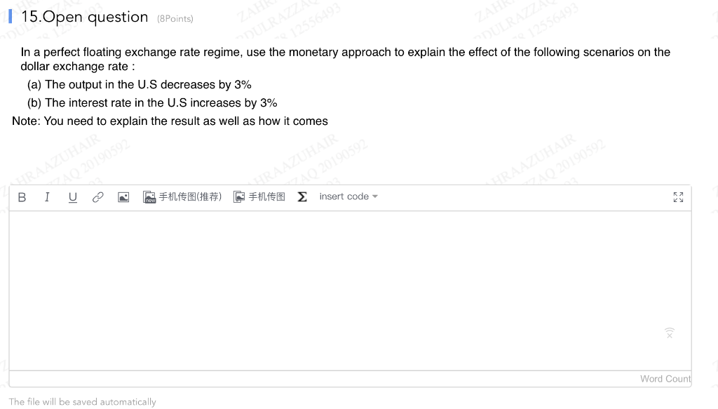 Solved In a perfect floating exchange rate regime, use the | Chegg.com