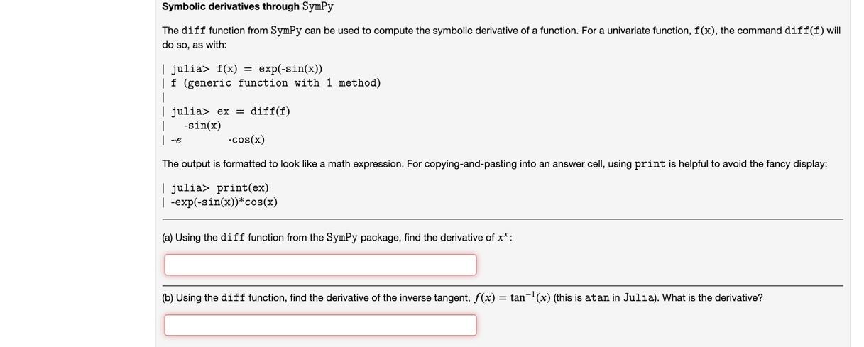 Math lab question and please use Julia jupyter to | Chegg.com