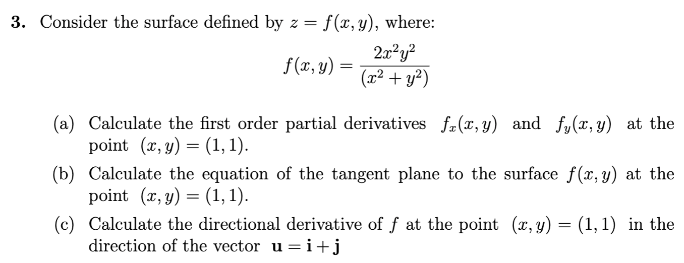 Solved 3. Consider the surface defined by z = f (x, | Chegg.com