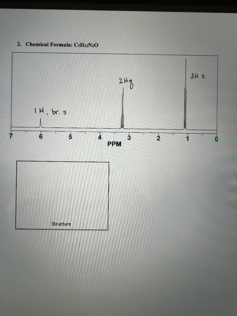Solved 2. Chemical Formula: C5H12 N2O | Chegg.com