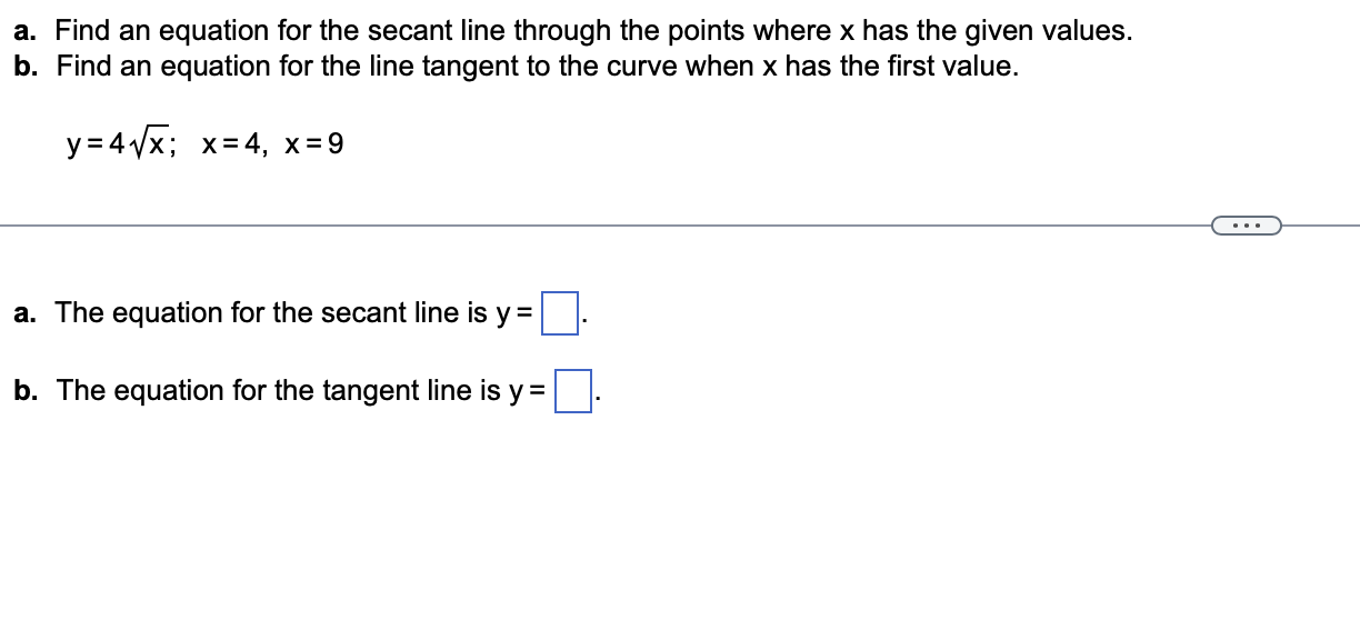 Solved a. ﻿Find an equation for the secant line through the | Chegg.com