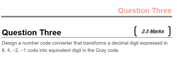 Solved Design a number code converter that transforms a | Chegg.com