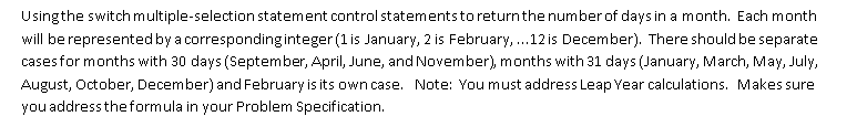 Solved Usingthe switch multiple-selection statement control | Chegg.com