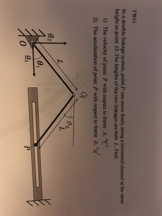 TWO In a double linkage system, point P can move | Chegg.com