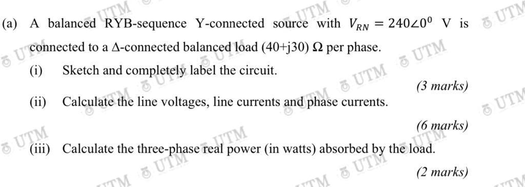 Solved ТМ Urce TM G UTM (a) A balanced RYB-sequence | Chegg.com