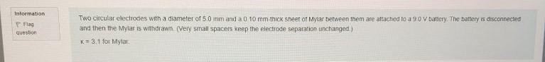 Solved Two circular electrodes with a diameter of 5.0 mim | Chegg.com