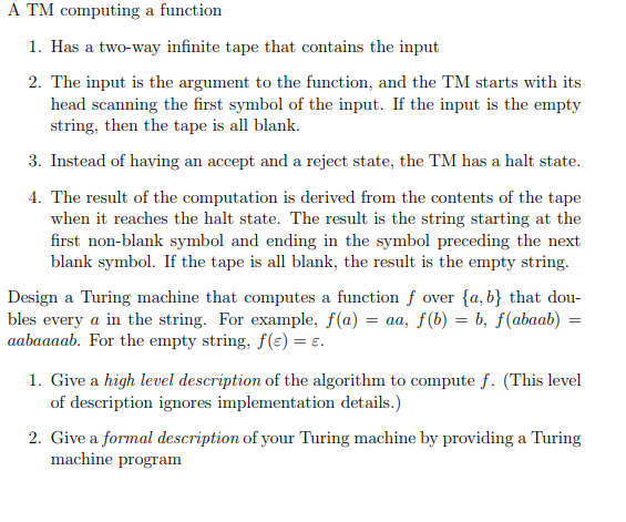 Solved simulate your solution on various inputs. A TM | Chegg.com