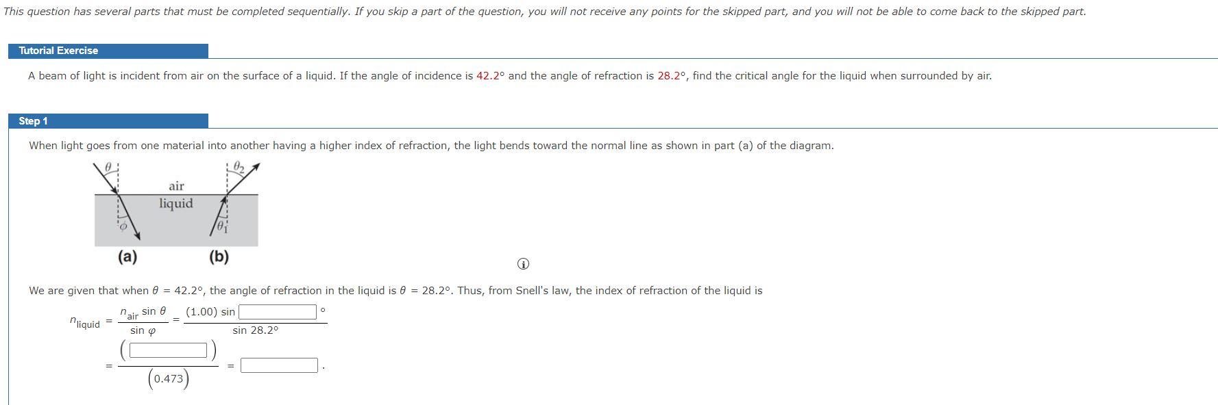 Solved Step 1 When light goes from one material into another | Chegg.com