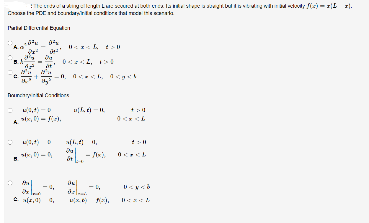 Solved ; The ends of a string of length L are secured at | Chegg.com