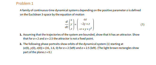 Solved A family of continuous-time dynamical systems | Chegg.com