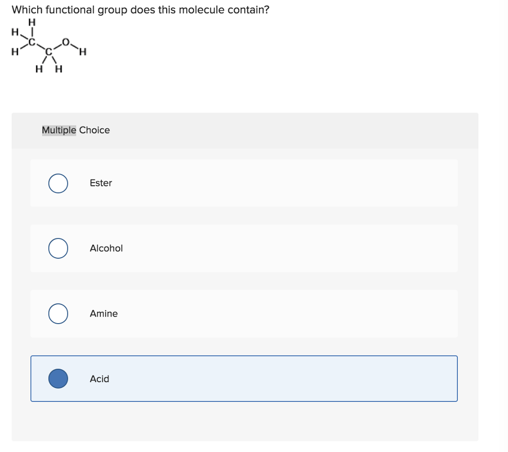 Solved Which functional group does this molecule contain? | Chegg.com