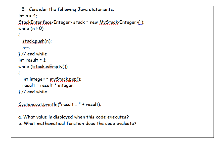 Solved 1. If you push the objects x,y, and z onto an | Chegg.com