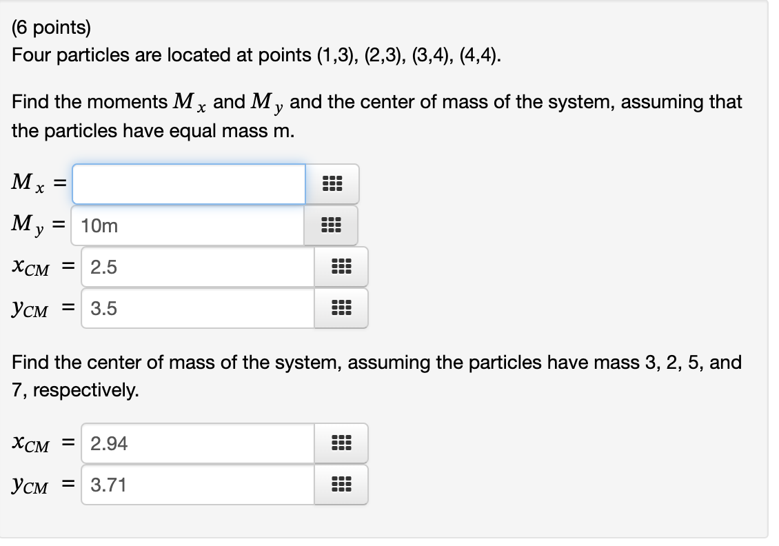 Solved (6 ﻿points)Four particles are located at ﻿points | Chegg.com