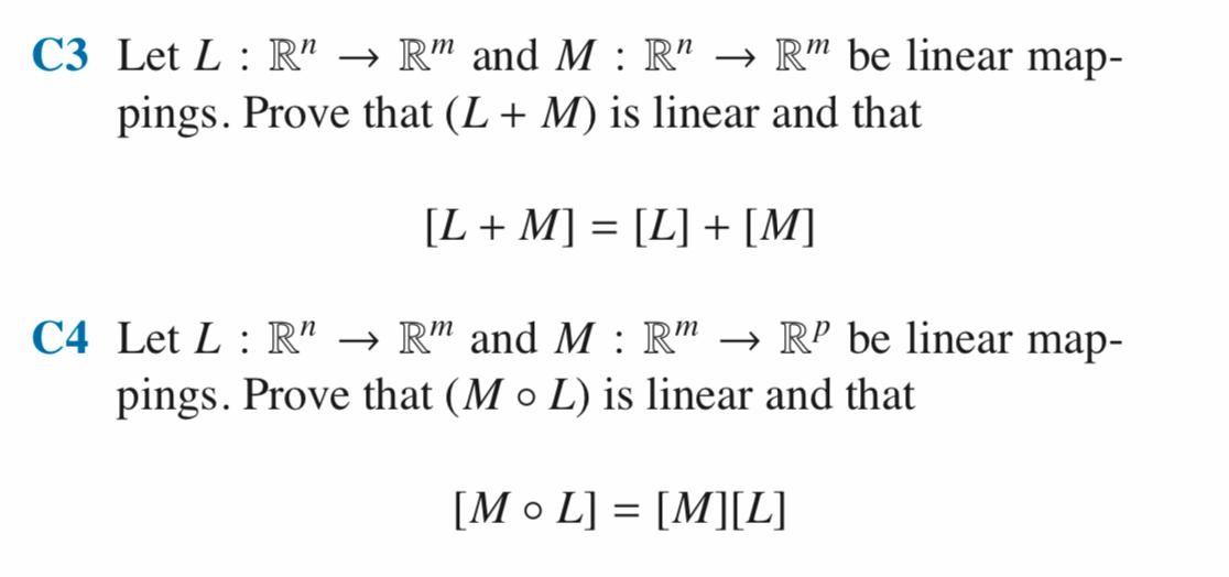 Solved 33 Let L:Rn→Rm and M:Rn→Rm be linear mappings. Prove | Chegg.com