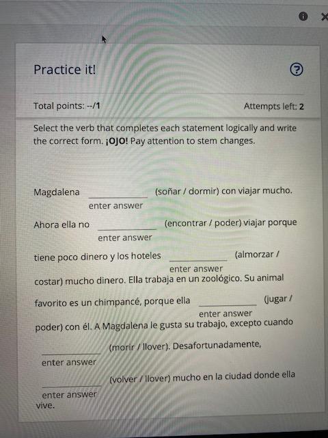 Practice it! Total points: --/1 Attempts left: 2 | Chegg.com