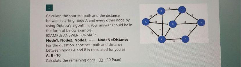 Solved Calculate the shortest path and the distance between | Chegg.com