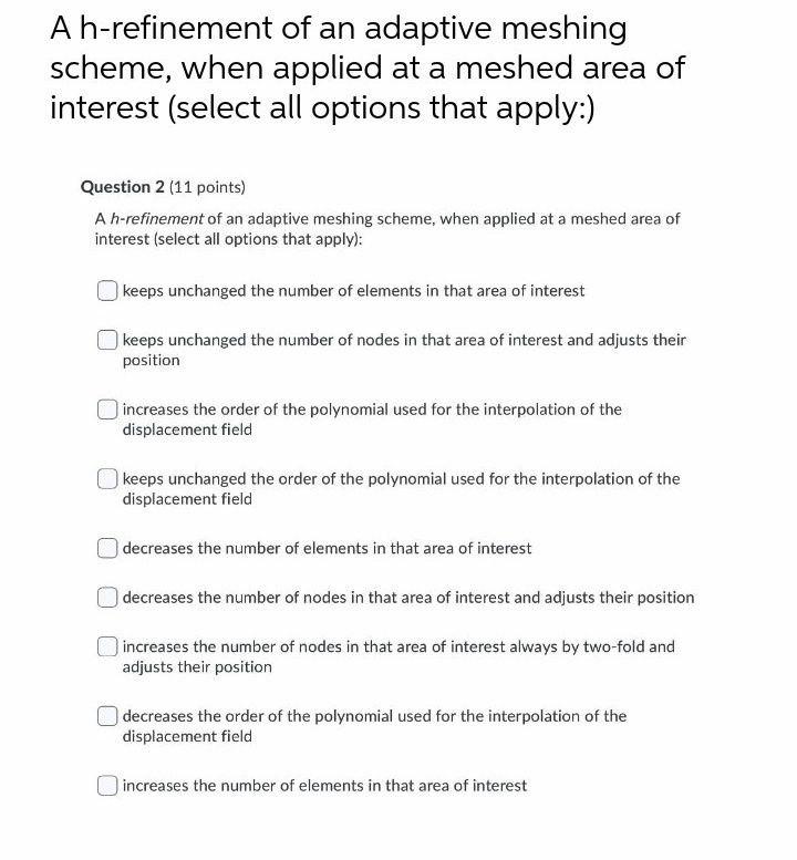 Solved A h-refinement of an adaptive meshing scheme, when | Chegg.com