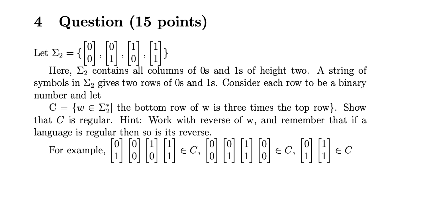 Solved 4 ﻿Question (15 ﻿points)Let | Chegg.com