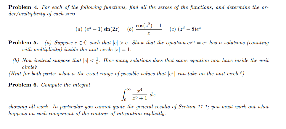 Solved Problem 4. For each of the following functions, find | Chegg.com