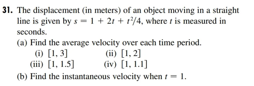 Solved 31. The displacement (in meters) of an object moving | Chegg.com