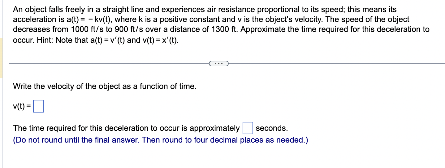 Solved An object falls freely in a straight line and | Chegg.com