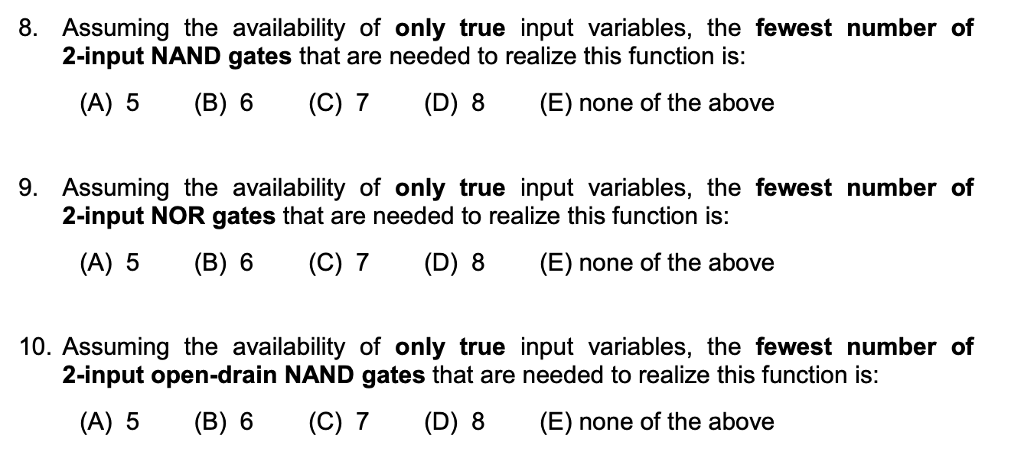 Solved The following K-map applies to questions 6 through 11 | Chegg.com