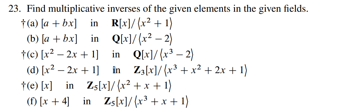 Solved 23. Find multiplicative inverses of the given | Chegg.com