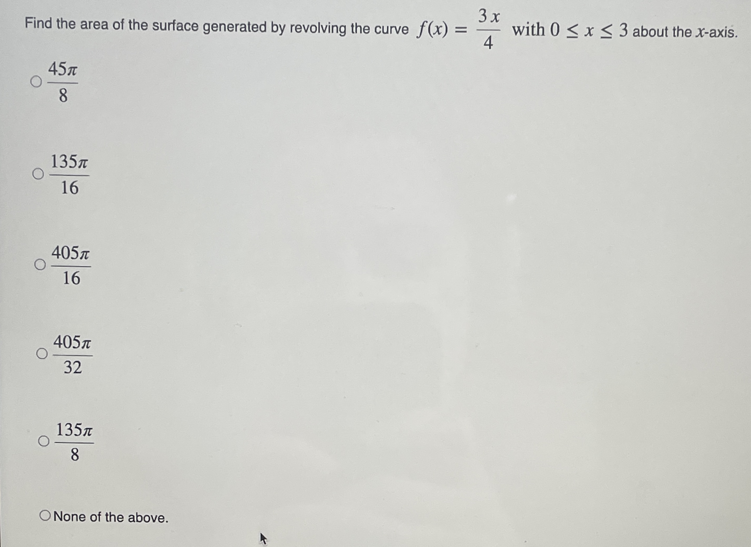 Solved Find the area of the surface generated by revolving | Chegg.com