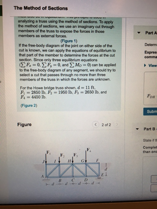 Solved The Method of Sections Learning Goal: To apply the | Chegg.com