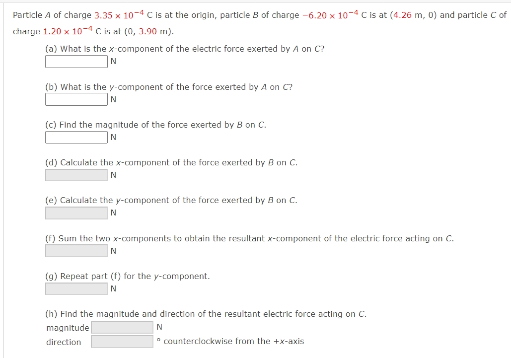 Solved Particle A of ﻿charge 3.35×10-4C is at ﻿the origin, | Chegg.com